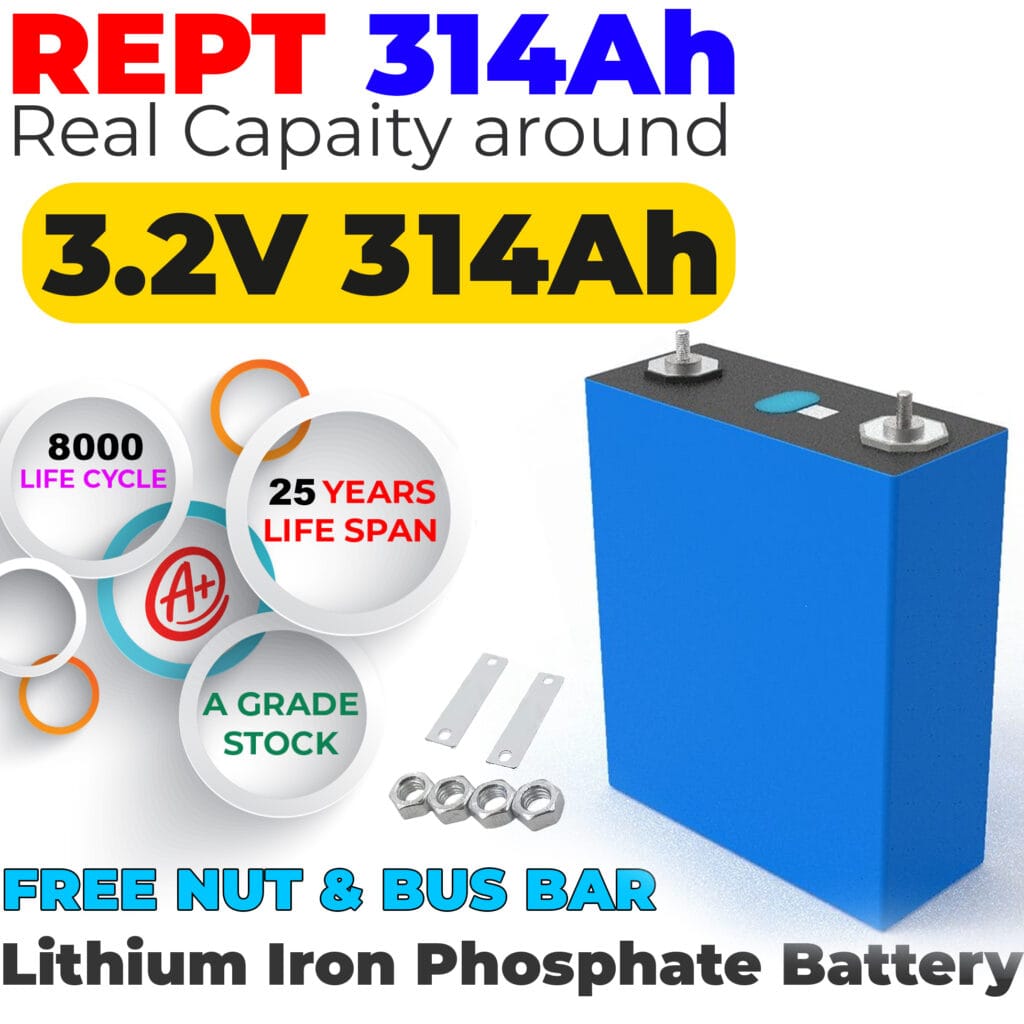 REPT 3.2V 314A LiFePO4 Battery Lithium Iron Phosphate Cell Deep Cycles ...