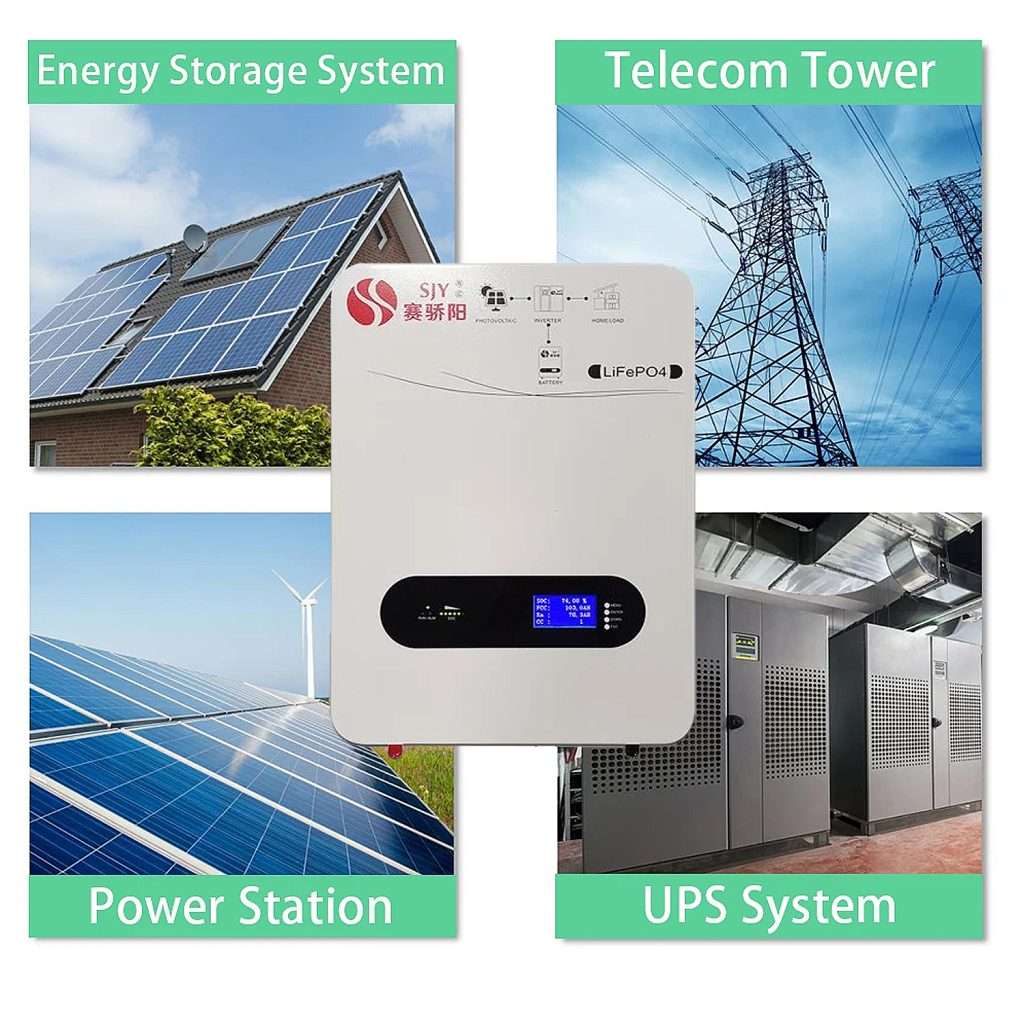 SJY 24V 200A LiFePO4 Digital Display Wall Mount Lithium Iron Phosphate ...
