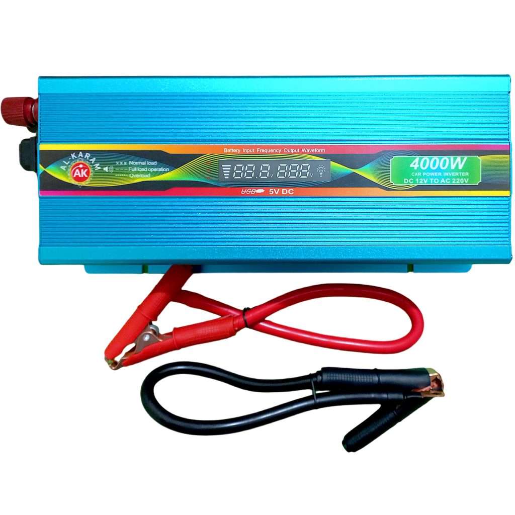 Al Karam 12V 4000W Inverter AlKaram PI-4000W Digital Display Modified Sine Wave Solar Power USB ...