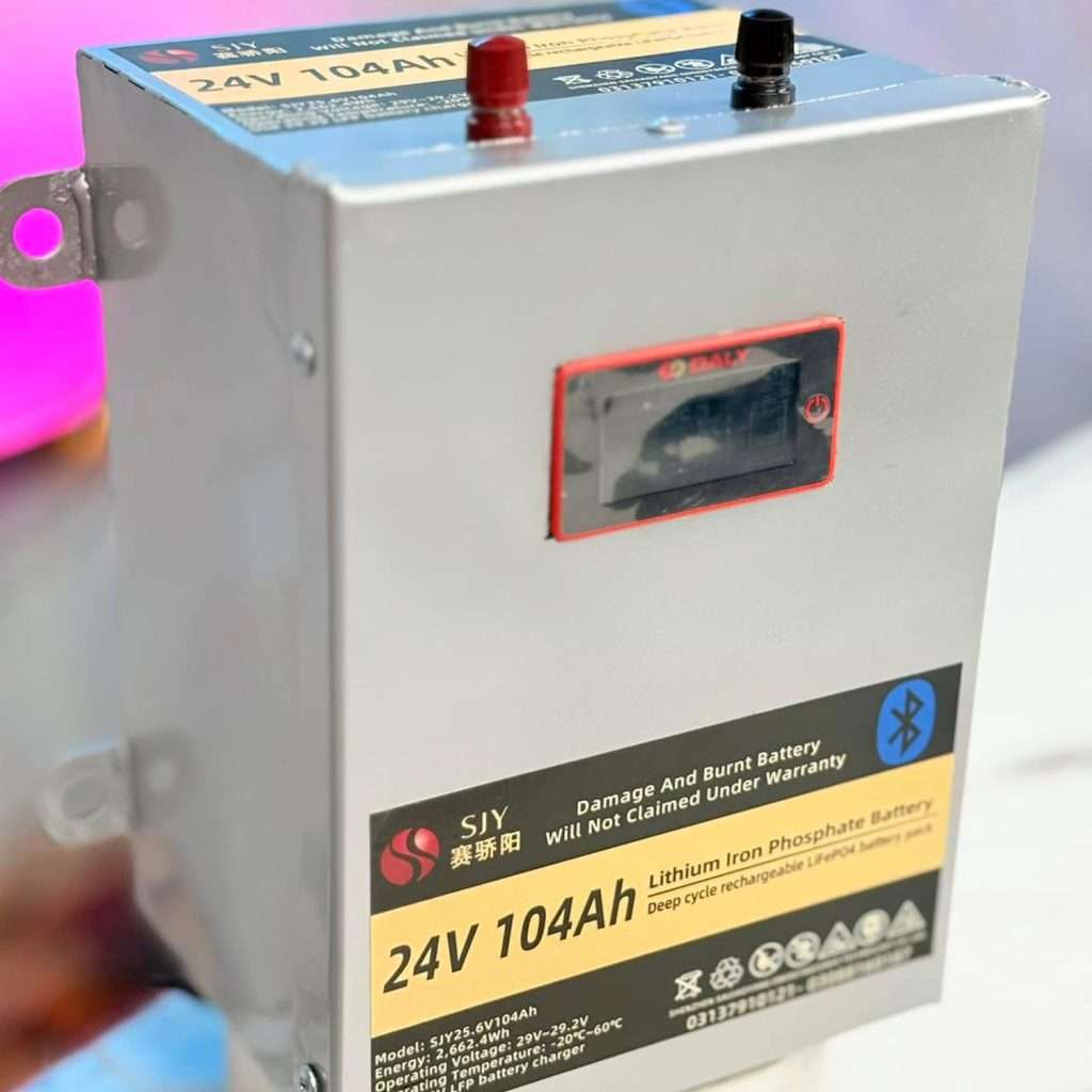 SJY 24V 100A LiFePO4 Metal Body Wall Mount Bluetooth Lithium Iron ...